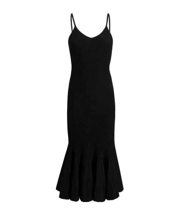 Khaite Queen V-neck Midi Dress