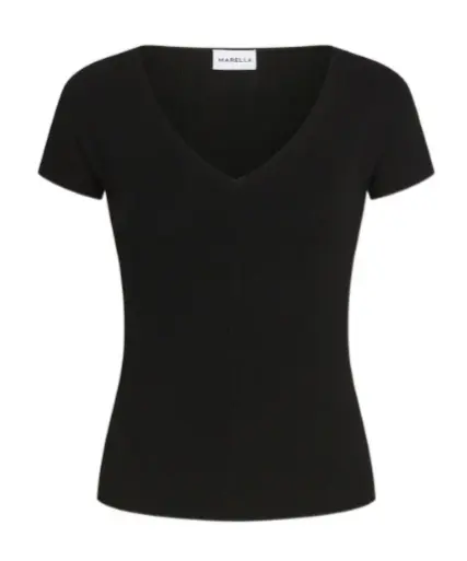 Marella Rib-knit Viscose Sweater With V-neckline And Kimono Sleeves