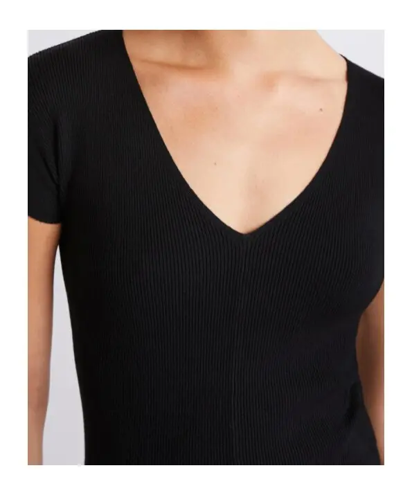 Marella Rib-knit Viscose Sweater With V-neckline And Kimono Sleeves