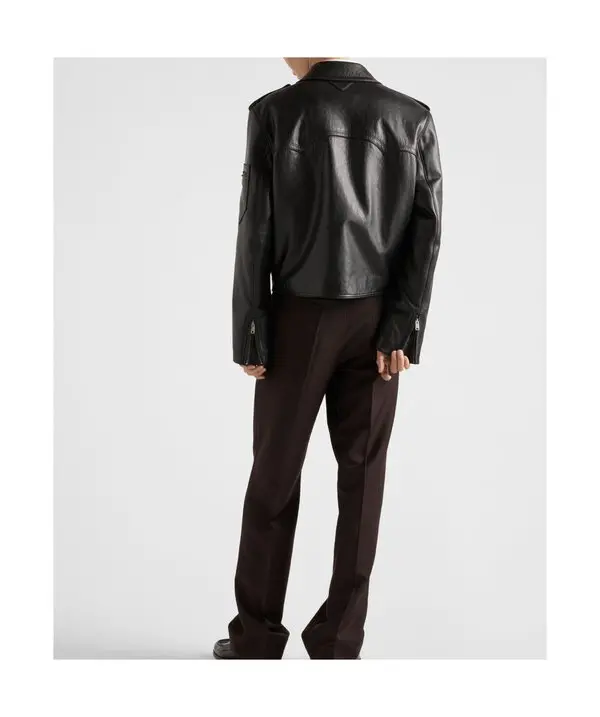 Prada Leather Biker Jacket - Black