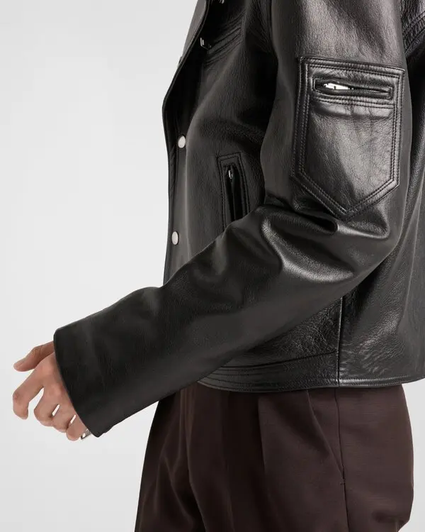 Prada Leather Biker Jacket - Black