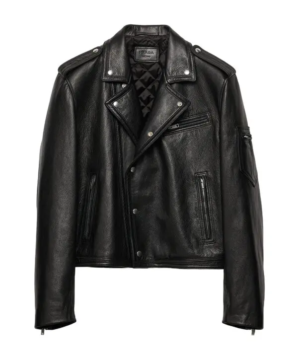 Prada Leather Biker Jacket - Black