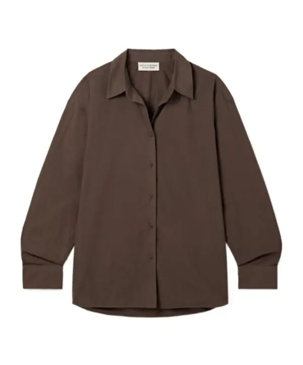 NILI LOTAN Amante" Poplin Shirt - Brown