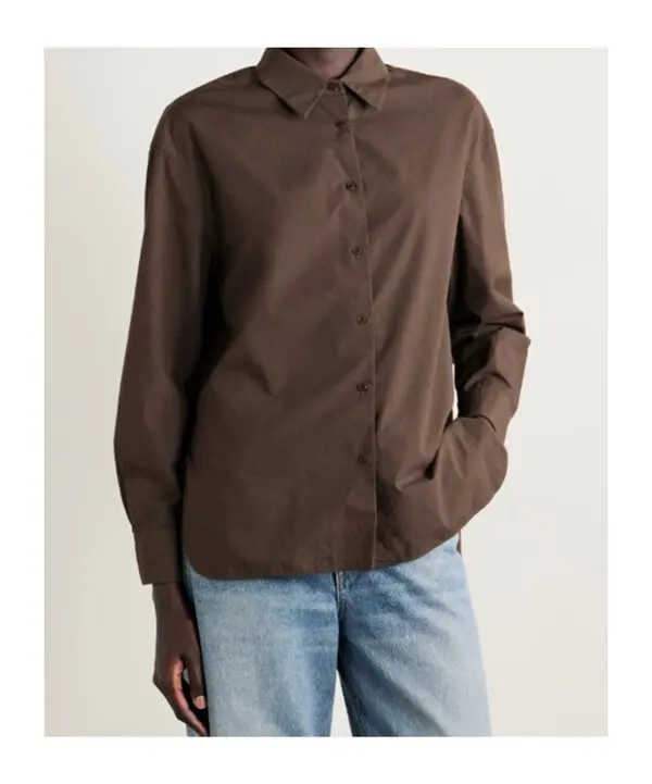 NILI LOTAN Amante" Poplin Shirt - Brown