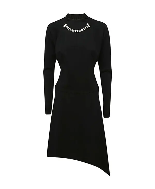 J.W.ANDERSON Asymmetrical Hem Chain Detail Midi Dress