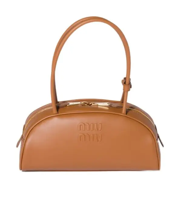 Miu Miu Beau Leather Bag - Cognac