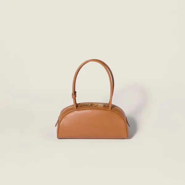 Miu Miu Beau Leather Bag - Cognac