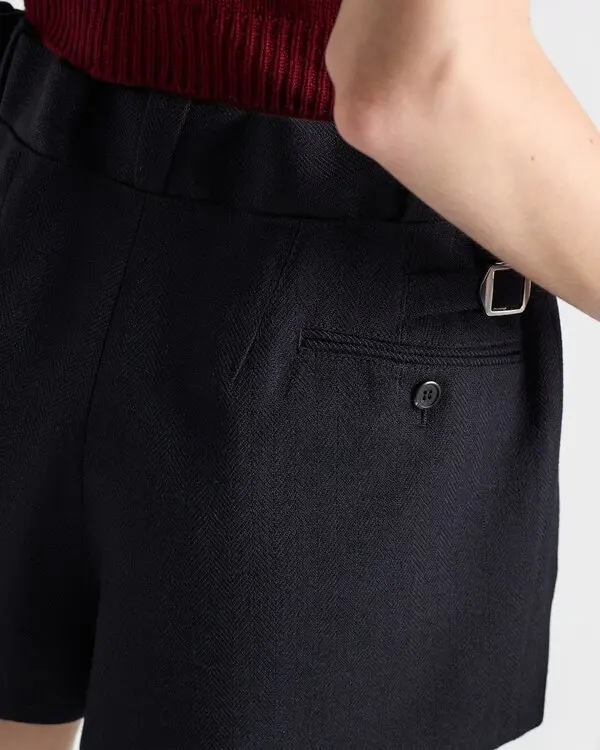 Prada Chevron Pleated Shorts - Blue