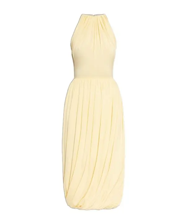 Alaïa Twisted Soft Jersey Halterneck Dress - Yellow
