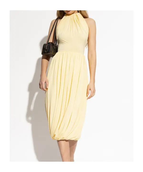 Alaïa Twisted Soft Jersey Halterneck Dress - Yellow