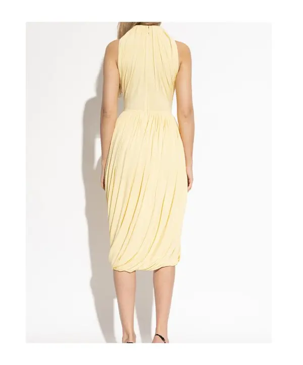 Alaïa Twisted Soft Jersey Halterneck Dress - Yellow