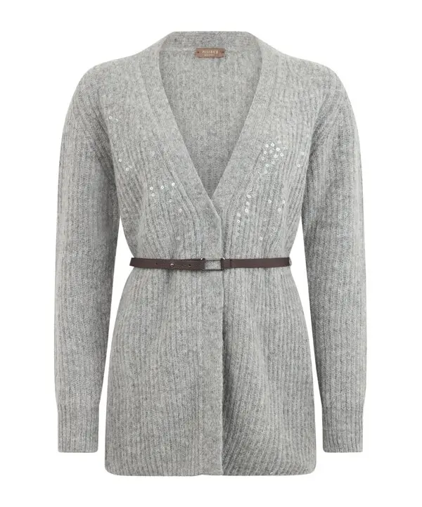 Peserico Embellished V-neck Belted Cardigan