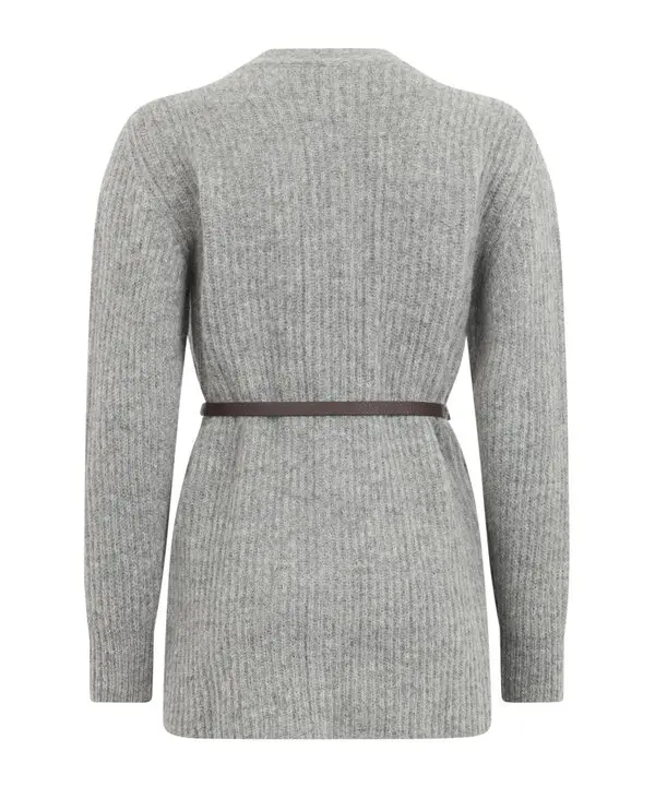 Peserico Embellished V-neck Belted Cardigan