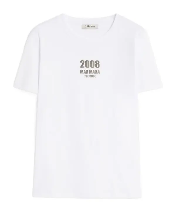 Max Mara 2008 " Logo Print Crewneck T-shirt - White