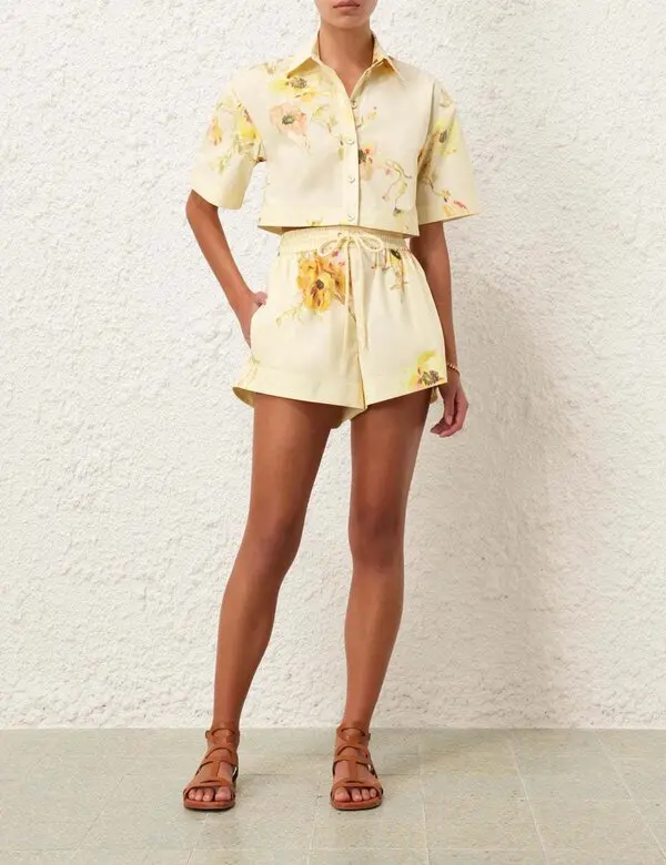 Zimmermann Lightburst Relaxed Cropped Shirt
