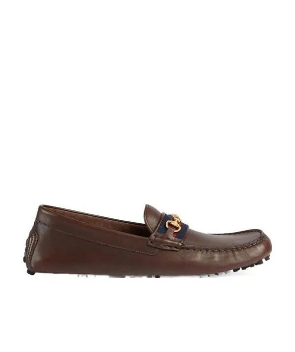 Gucci Web Stripe Driving Loafers