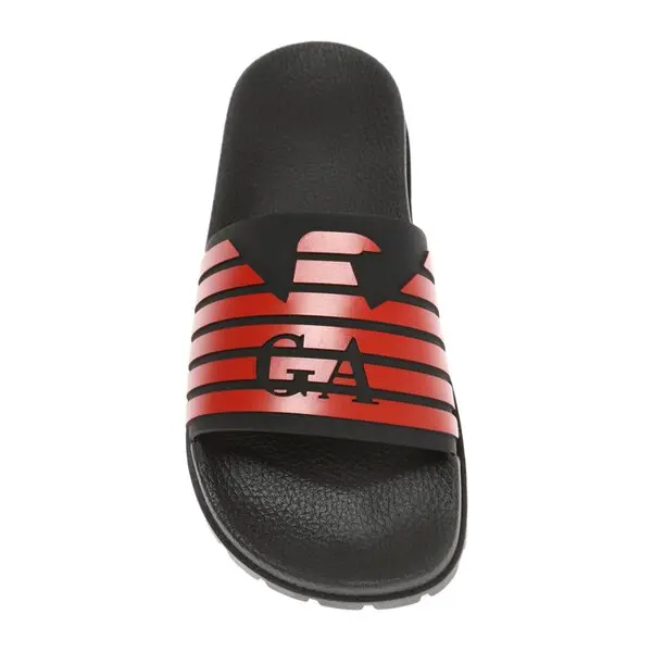 Emporio Armani Logo Texture Upper Sandals