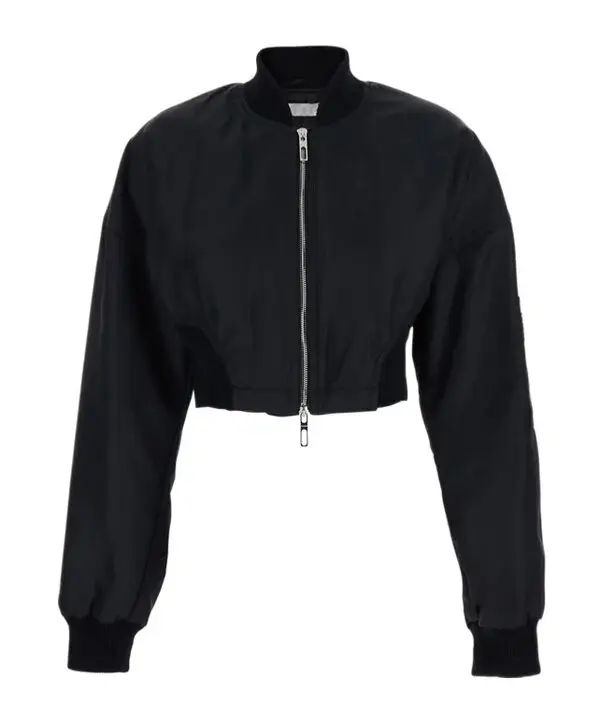 Sportmax Cropped Bomber Jacket - Black