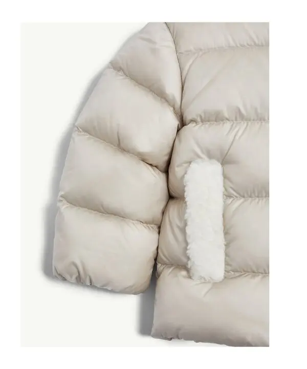 Moncler Hooded Down Jacket With Teddy Trim