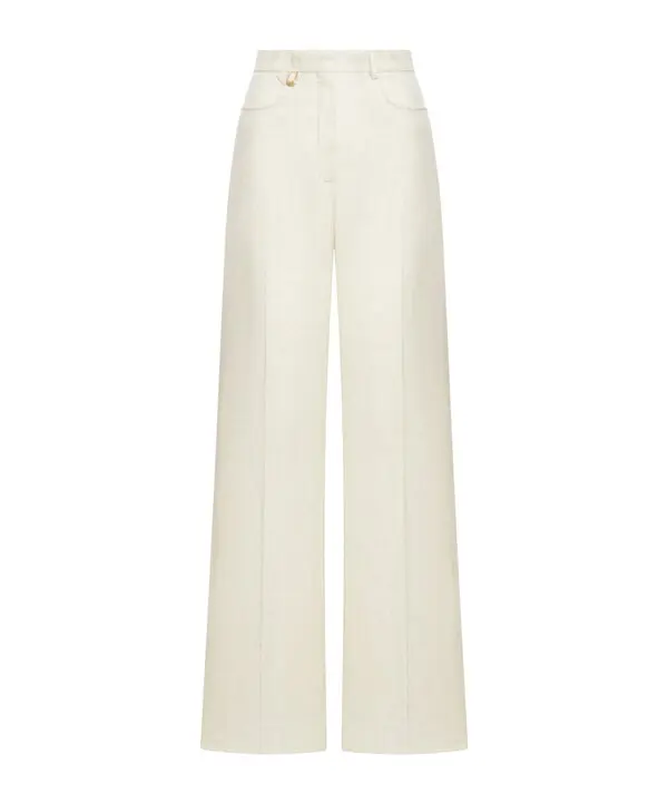 Jacquemus Buckle Detailed Trousers - Light Beige