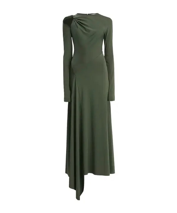 Victoria Beckham Twist Armhole Midi Dress - Olive Green