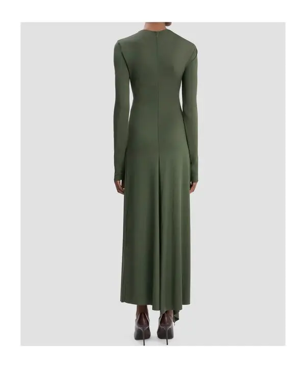 Victoria Beckham Twist Armhole Midi Dress - Olive Green