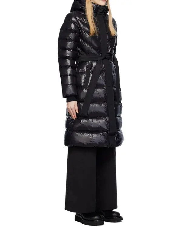 Mackage Coralia Padded Down Coat With Hood And Belt