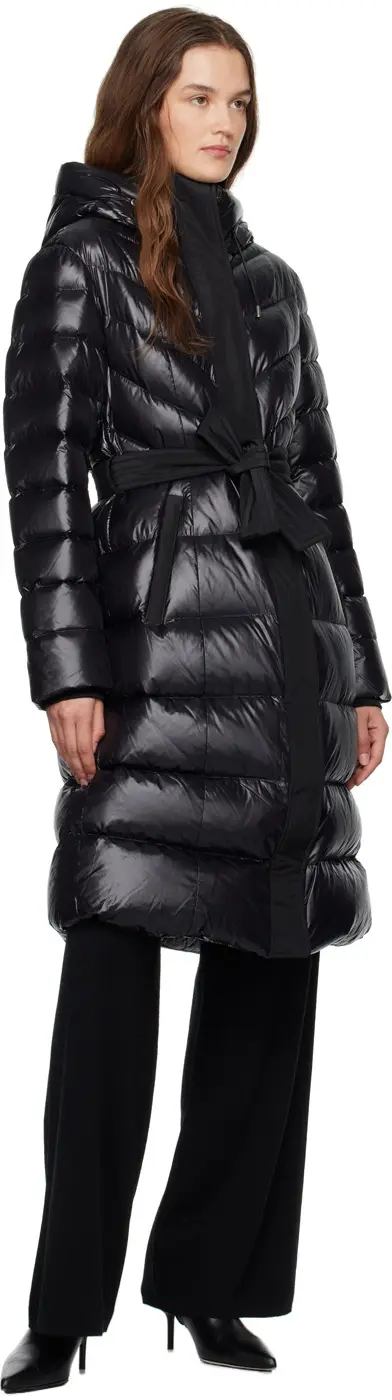 Mackage Coralia Padded Down Coat With Hood And Belt