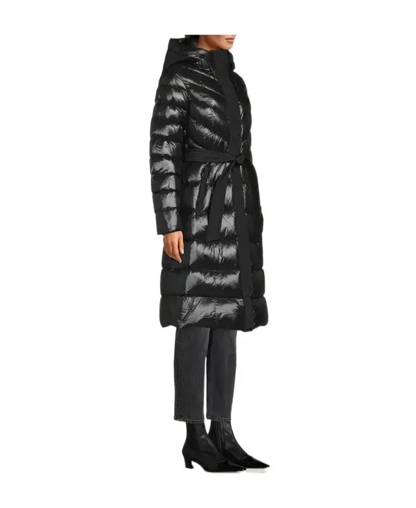 Mackage Coralia Padded Down Coat With Hood And Belt