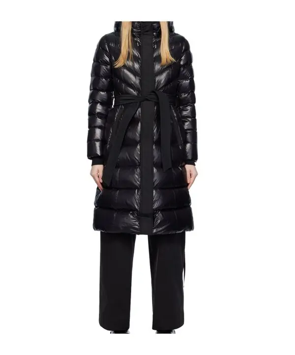 Mackage Coralia Padded Down Coat With Hood And Belt