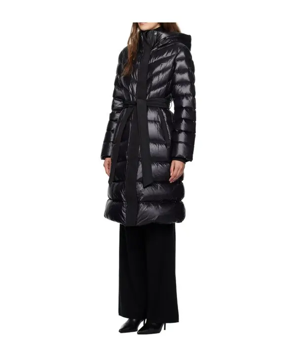 Mackage Coralia Padded Down Coat With Hood And Belt