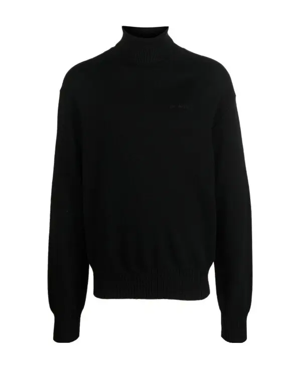 Off-White Roll Neck Long-sleeved Jumper