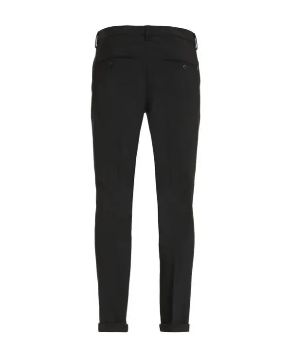 DONDUP Button Detailed Mid-rise Wool-blend Trousers - Black
