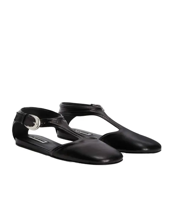 JIL SANDER Round Toe Ankle Strap Sandals
