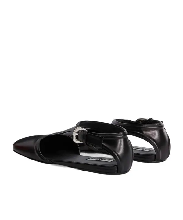 JIL SANDER Round Toe Ankle Strap Sandals