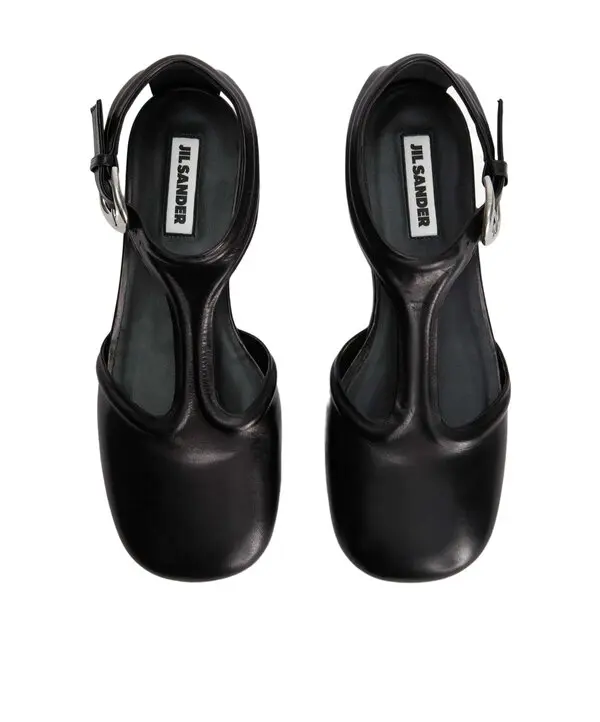 JIL SANDER Round Toe Ankle Strap Sandals