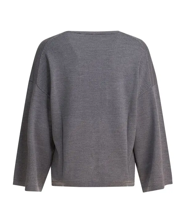 Khaite Darcy Crewneck Pullover In Fine Merino Wool - Grey