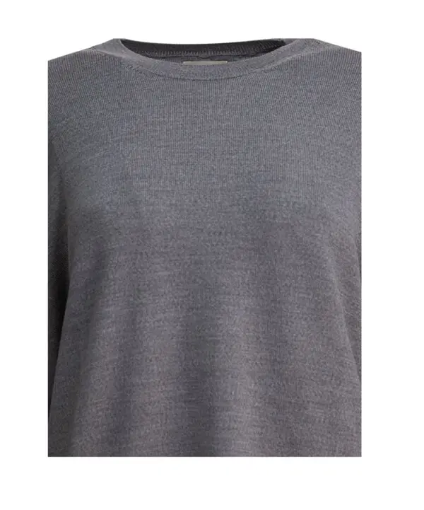Khaite Darcy Crewneck Pullover In Fine Merino Wool - Grey