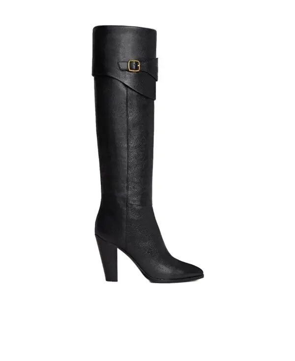 Celine Riding Boots With Triomphe Detail In Calfskin