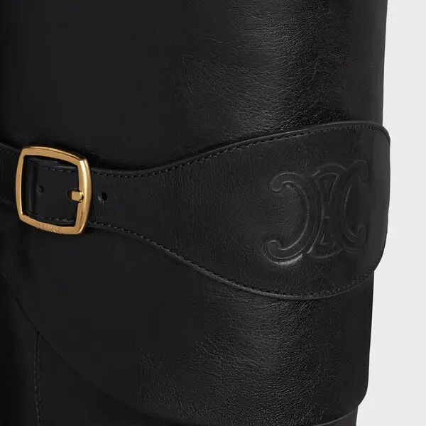 Celine Riding Boots With Triomphe Detail In Calfskin