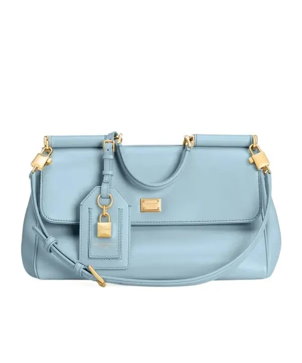 Dolce & Gabbana Sicily Foldover Top Tote Bag - Light Blue