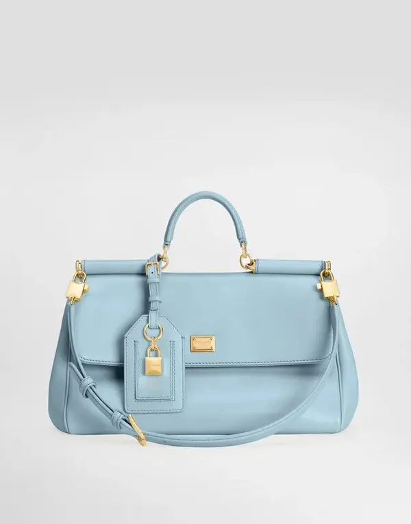 Dolce & Gabbana Sicily Foldover Top Tote Bag - Light Blue