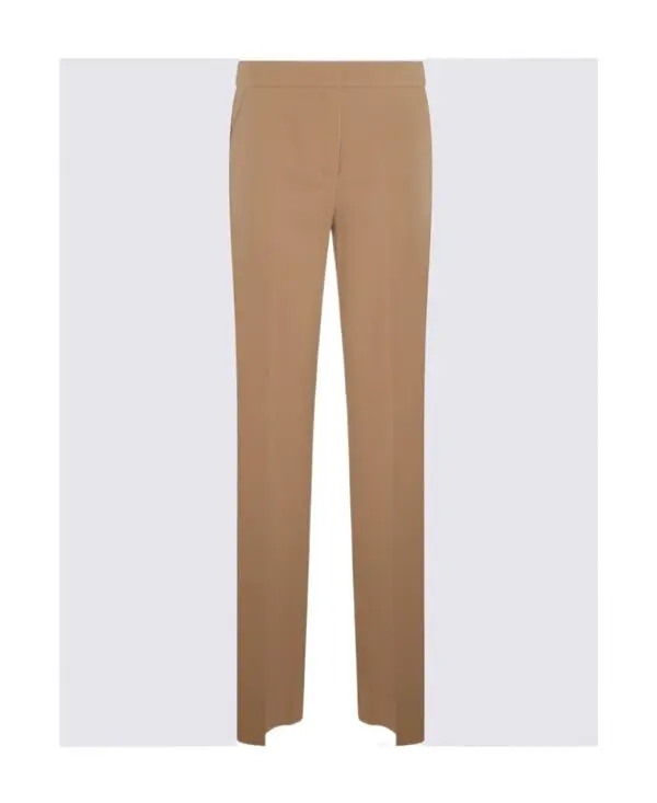 Max Mara High-waisted Pressed-crease Trousers - Brown