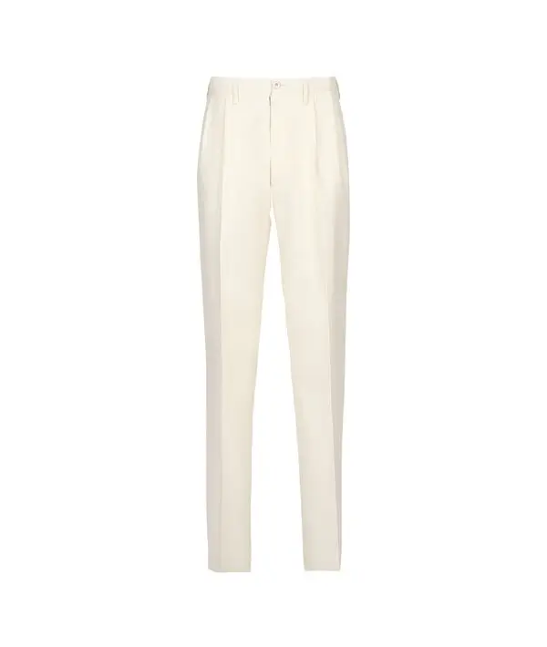 MAISON MARGIELA Pleated Tapered Leg Trousers - White
