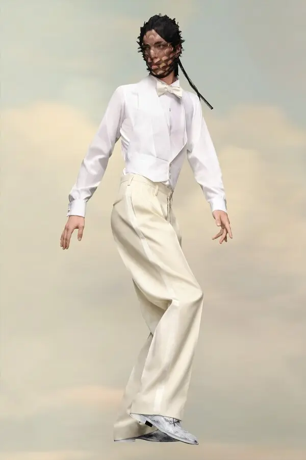 MAISON MARGIELA Pleated Tapered Leg Trousers