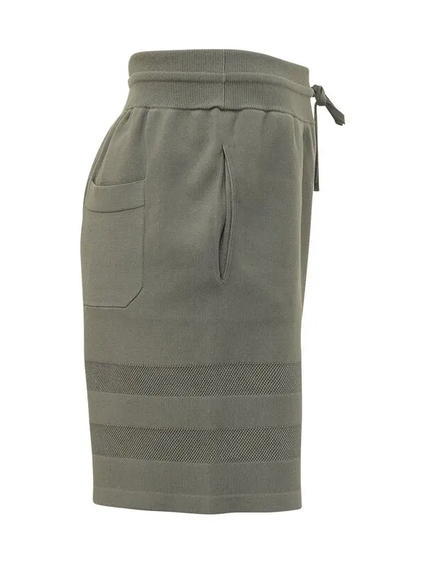 Givenchy Textured Stripe Knit Shorts - Gray