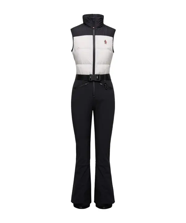 Moncler High Neck Sleeveless Ski Jumpsuit - Black