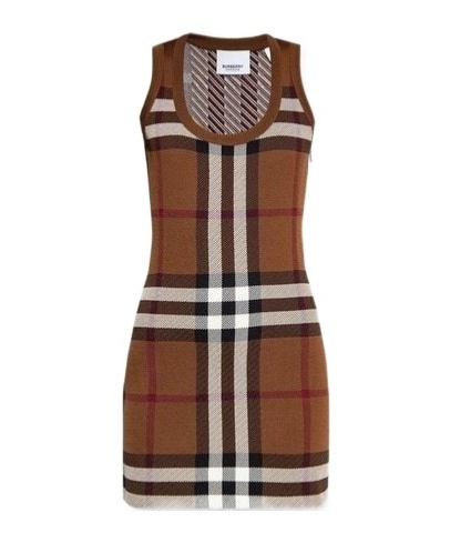 Burberry Vintage Check-jacquard Sleeveless Mini Dress - Brown