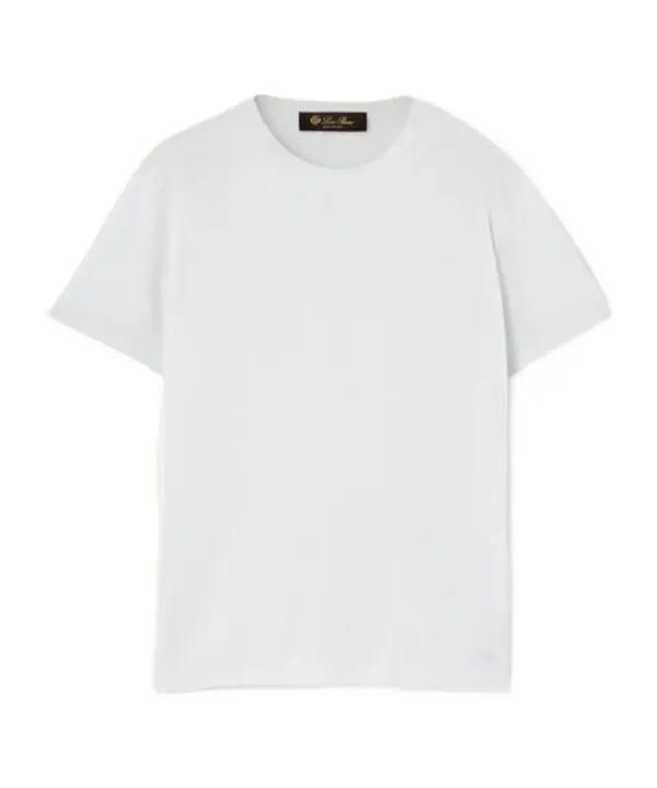Loro Piana Angera Crewneck With Embroidered Logo - Periwinkle
