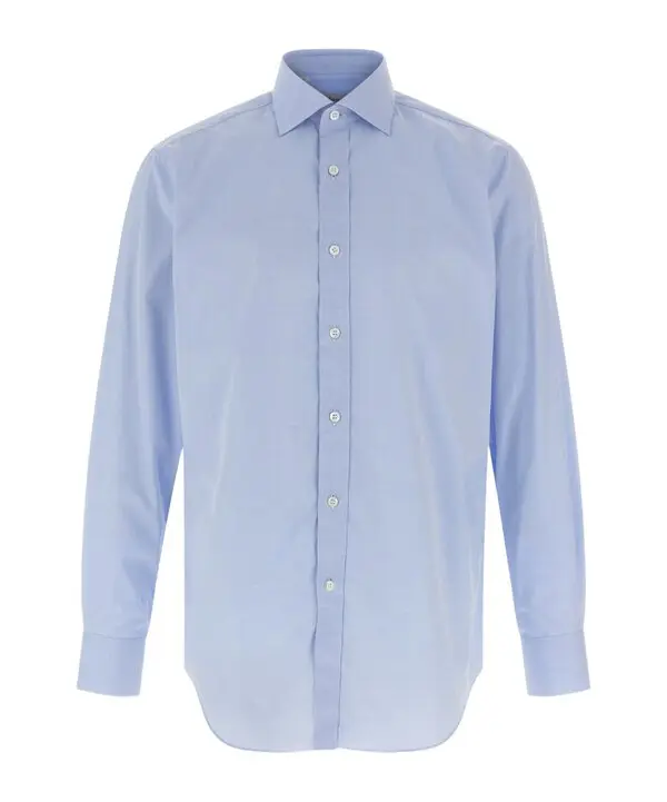 Brioni Long-sleeved Buttoned Shirt - Light Blue